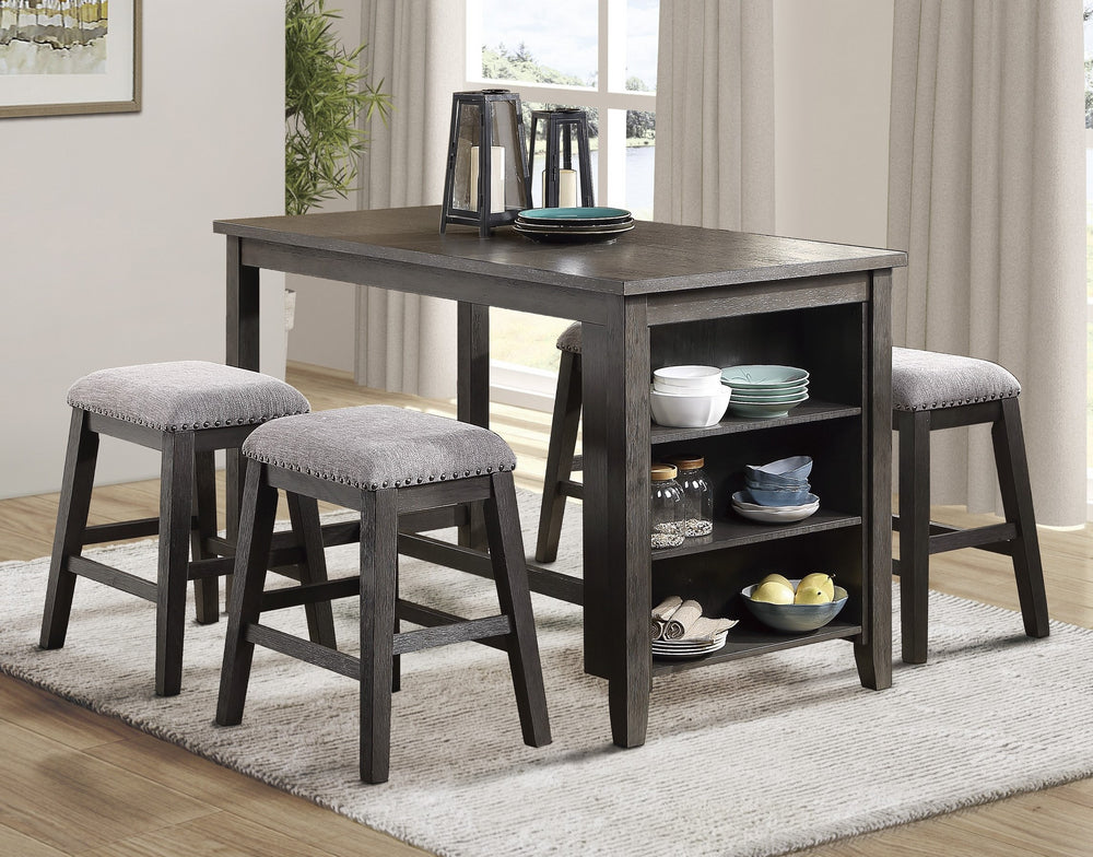 Timbre 2 Gray Fabric Wood Counter Height Stools Aetna Stores