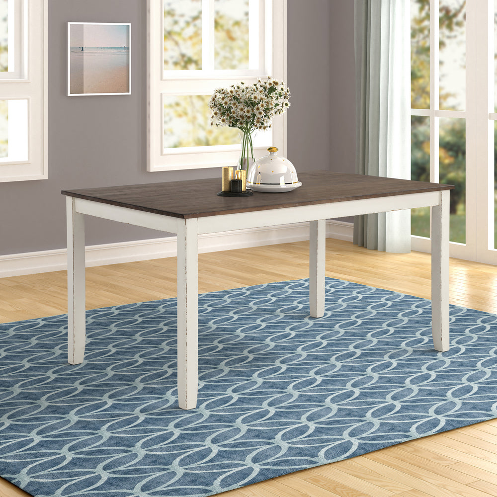 Fortress 7-Pc Chestnut/Vintage White Wood Dining Table Set – Aetna Stores