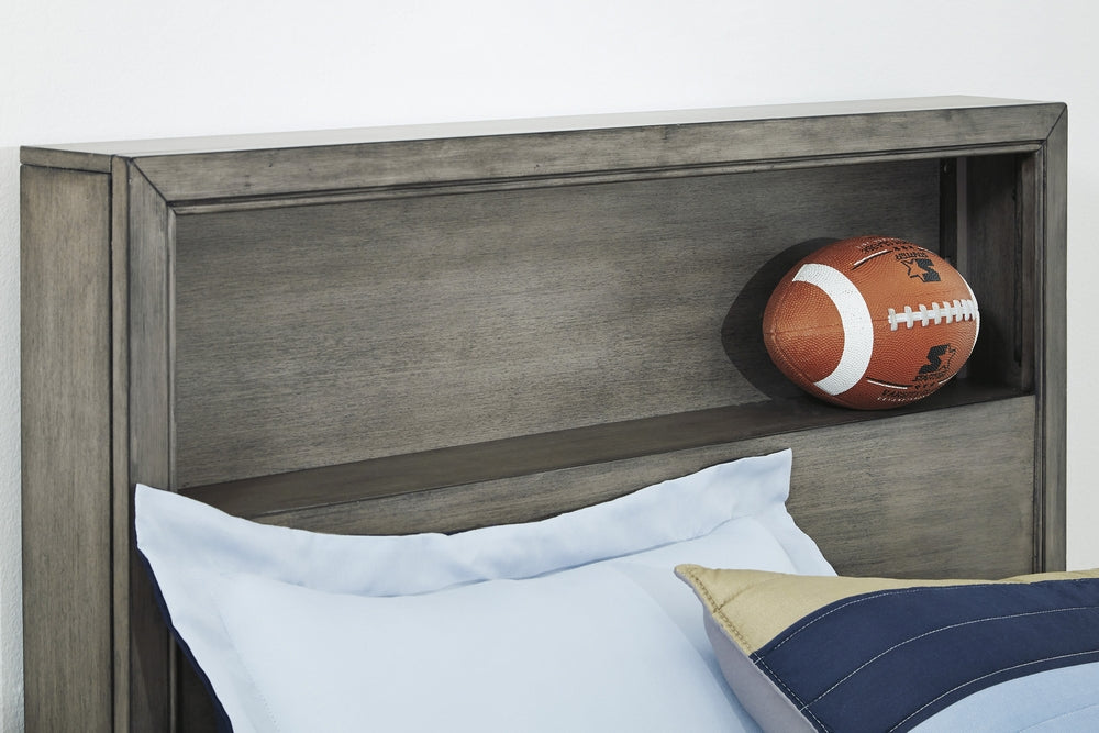 Arnett Gray Wood Twin Bookcase Bed – Aetna Stores